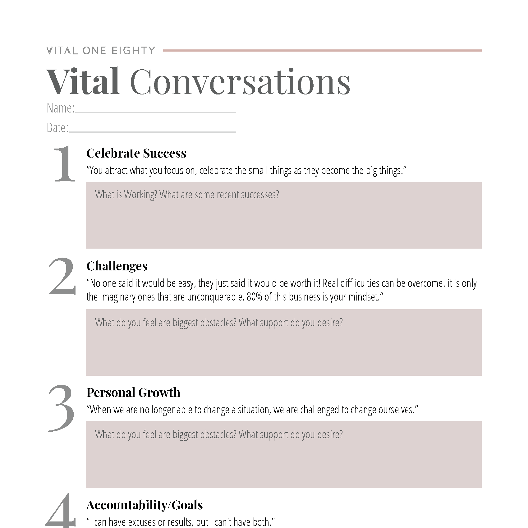 Vital Conversations - Vital 180 Community