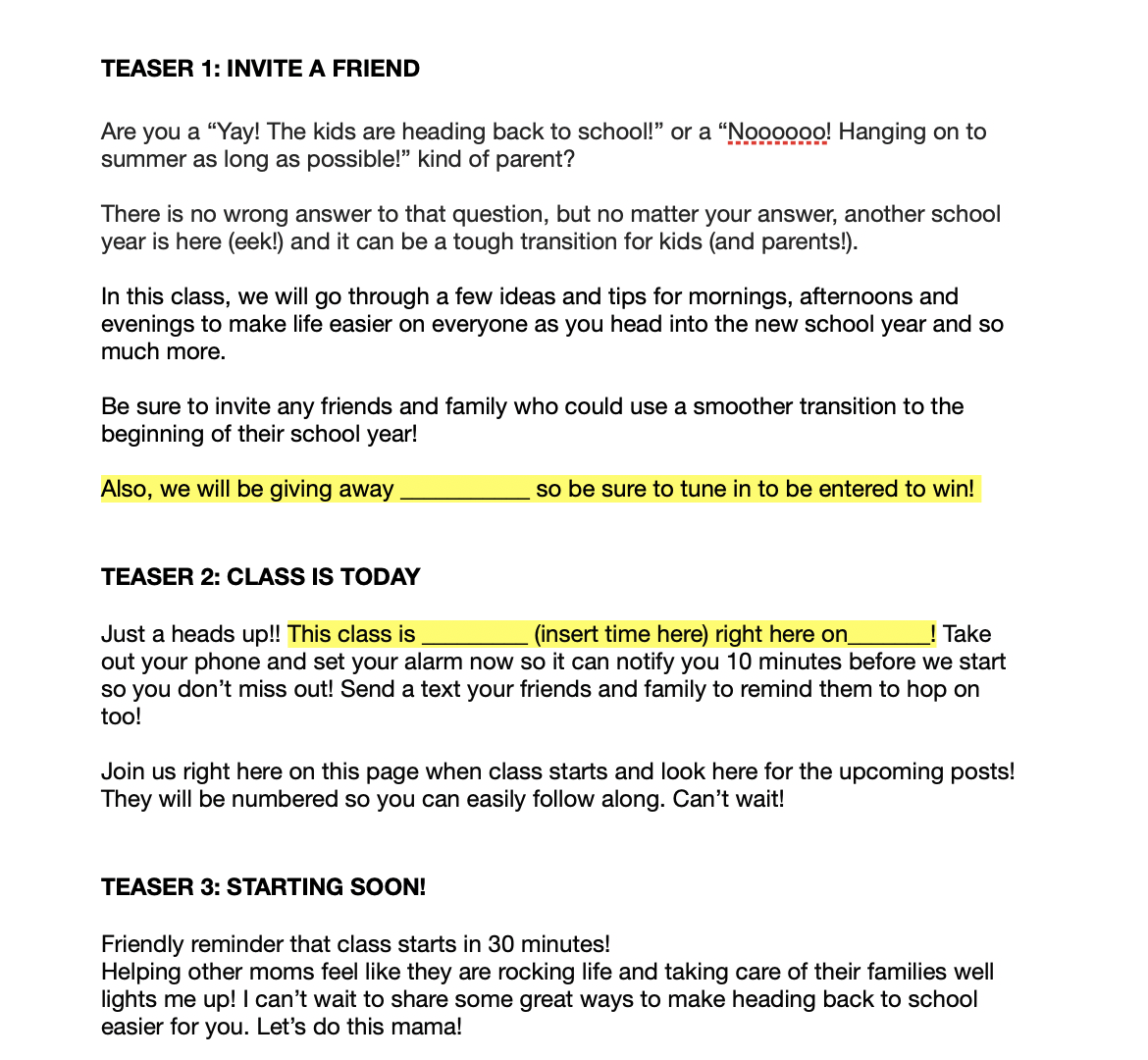 Back to School Script - Vital 180 Community