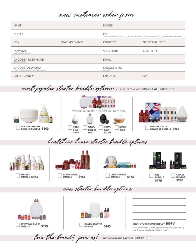 New Customer Order Form - Vital 180 Community