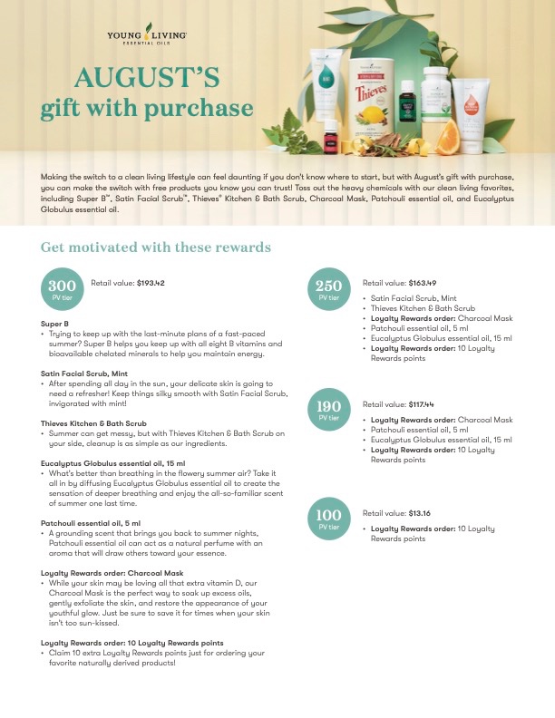 August Gifts With Purchase - Vital 180 Community