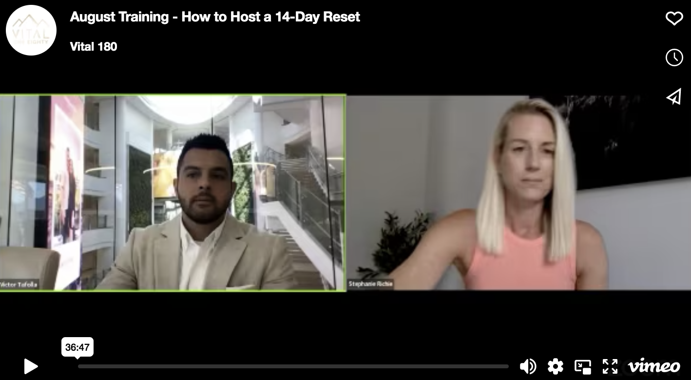 August Training - How to Host a 14-Day Reset - Vital 180 Community